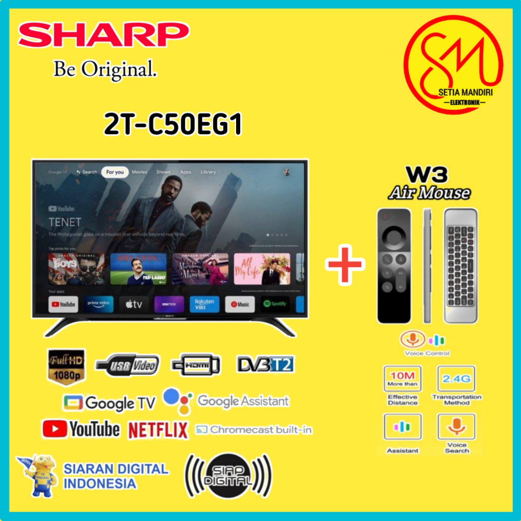 Jual TV LED Sharp 50 Inch Android 11 GoogleTV 2T-C50EG1i / 50EG1i / 50EG | Shopee Indonesia