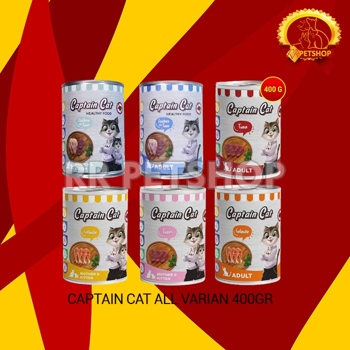 Jual Makanan Basah Kucing Kaleng Can Captain Wet Food 400 Gram | Shopee ...