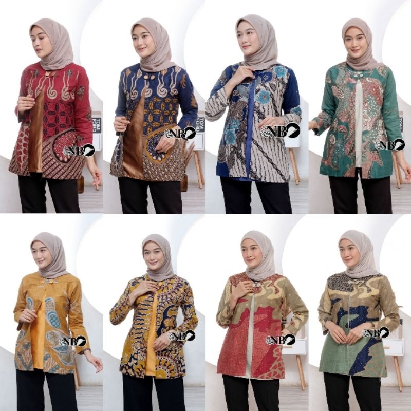 Jual Batik wanita ASJ SA HRB026 Kenongo Kemeja Tosca Pendek | Shopee Indonesia