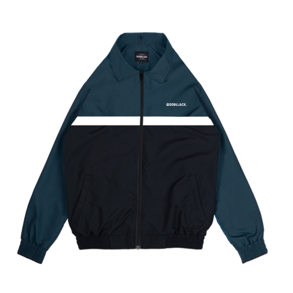 Jual Dobujack Tracktop Suit Jacket Doom Black Green Petrol | Shopee ...