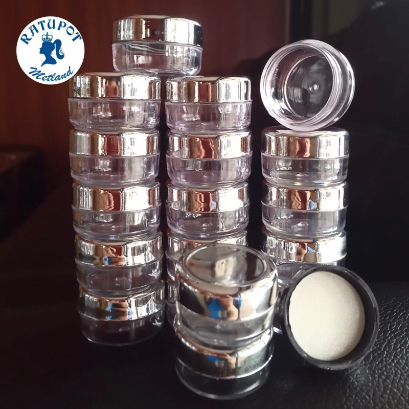 Jual Pot 5 gr ps plastik tutup silver glosy luxury | Shopee Indonesia