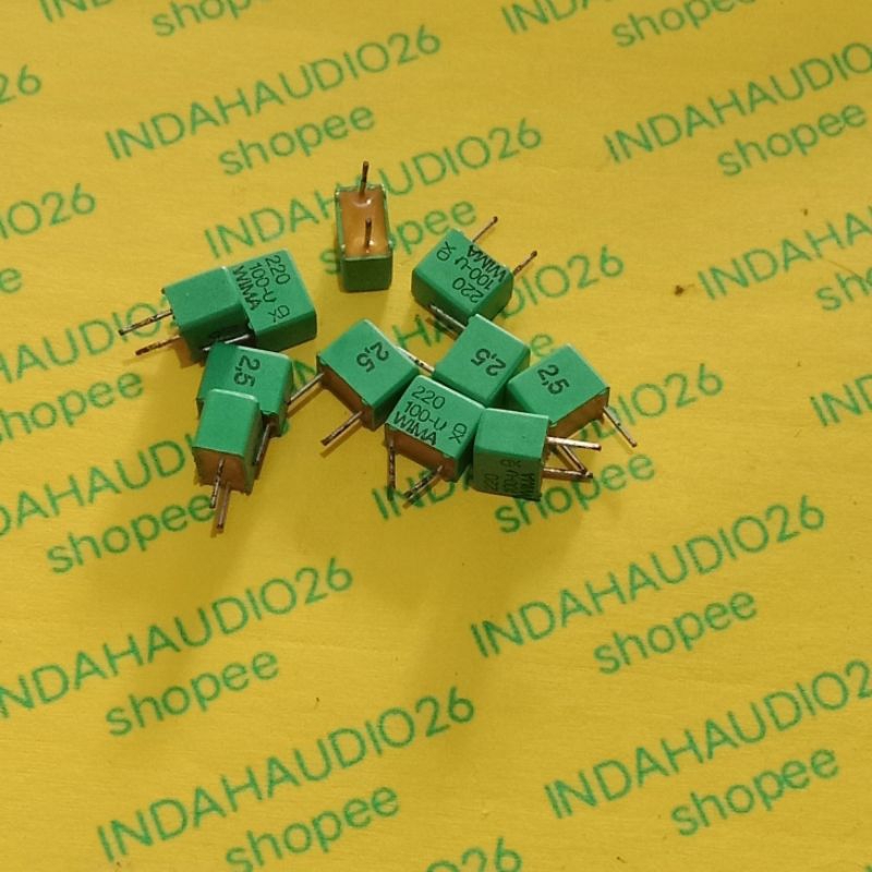 Jual wima 221 100v mkm jarak kaki 5mm 220p cap 220pf kapasitor 220 mkm ...