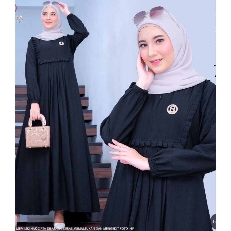 Jual Gamis jumbo polos dress hitam abaya ukuran L XL XXL 3XL 5XL fasion ...