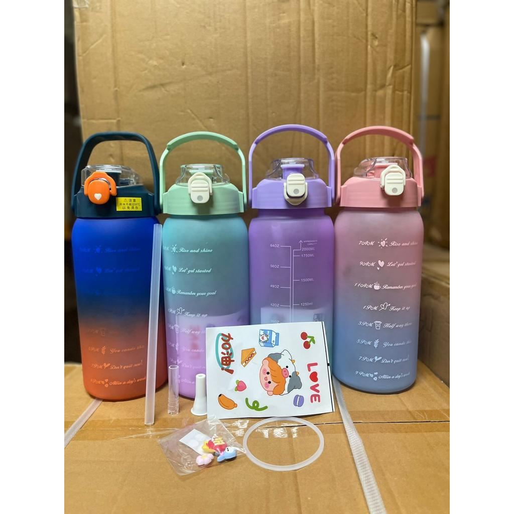 Jual BOTOL VIRAL 2 LITER MURAH / BOTOL TIME 2 LITER / BOTOL RAINBOW 2 ...