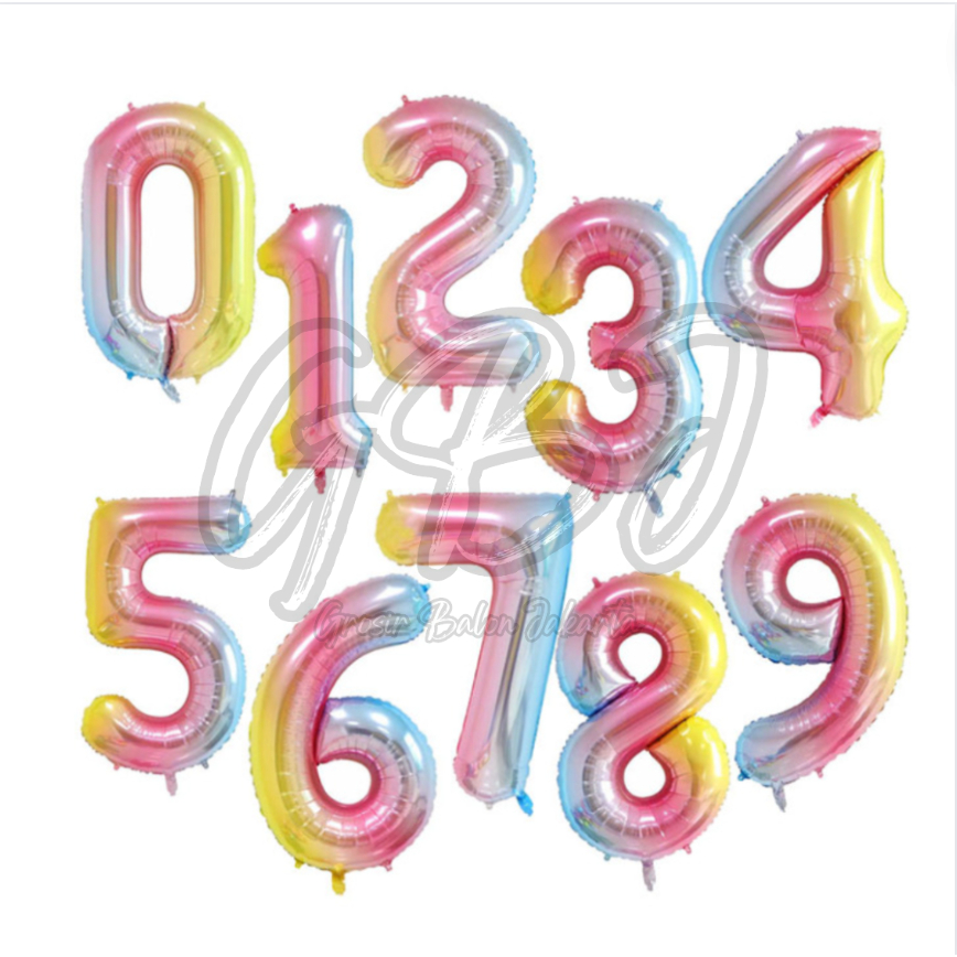 Jual Balon Foil Angka BESAR - 80cm (Gold, Silver, Rosegold, Hitam ...