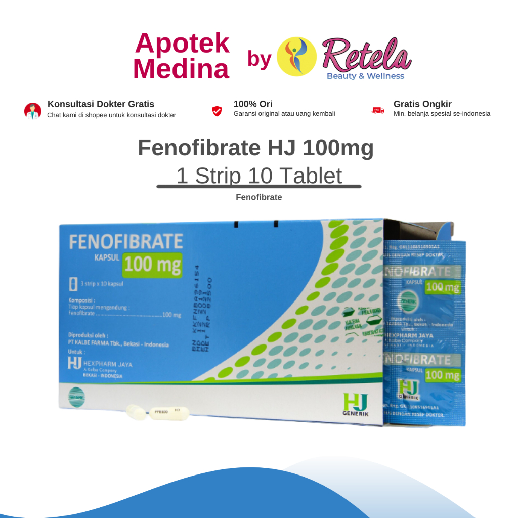 Jual FENOFIBRATE HEXPHARM 100 MG 1 STRIP 10 CAPSUL | Shopee Indonesia