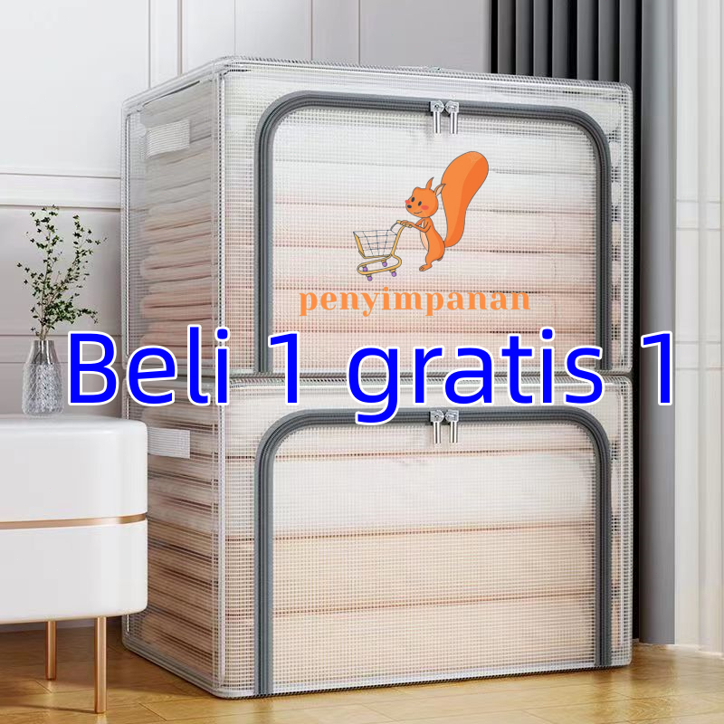Jual 66L kotak penyimpanan storage box Lipat kotak penyimpanan pakaian ...