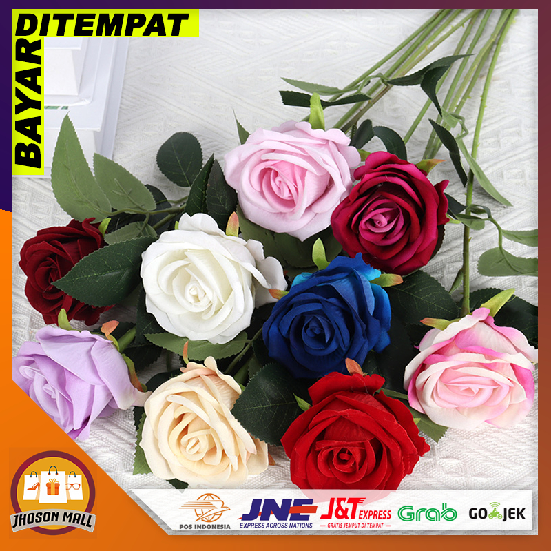 Jual JM Bunga Mawar Rose Tangkai Murah Artificial Flower Bunga Mawar ...
