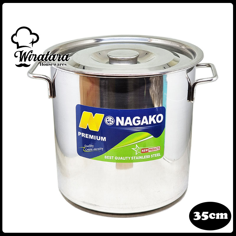 Jual Nagako Panci Stainless 50Liter Tebal Premium Tutup | Stock Pot ...