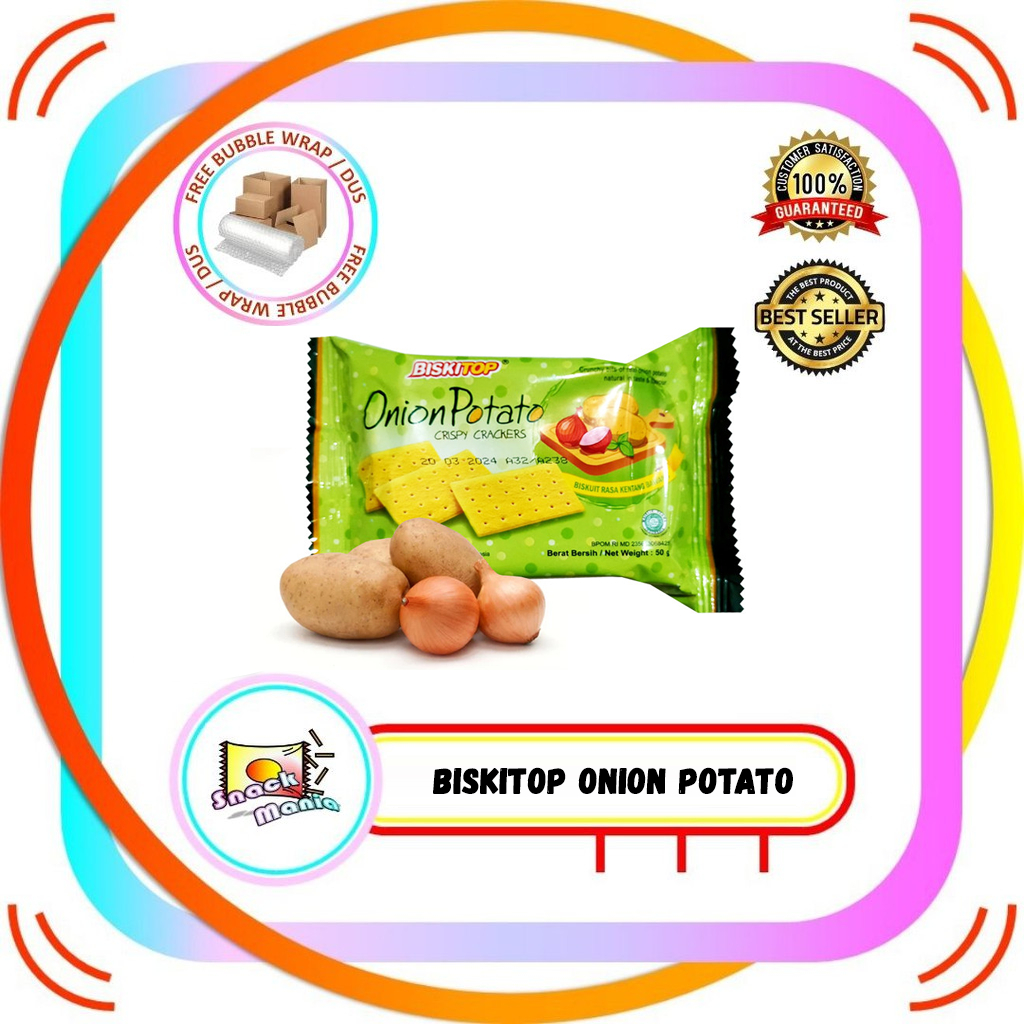 Jual Biskitop Onion Potato Crispy Crackers 50 gr Biskuit Kentang Bawang ...