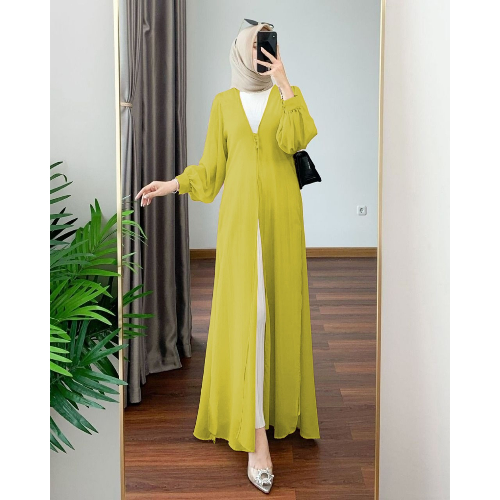 Jual Amelia Dress Outer Panjang Ceruty Mewah Termurah | Long Outer ...