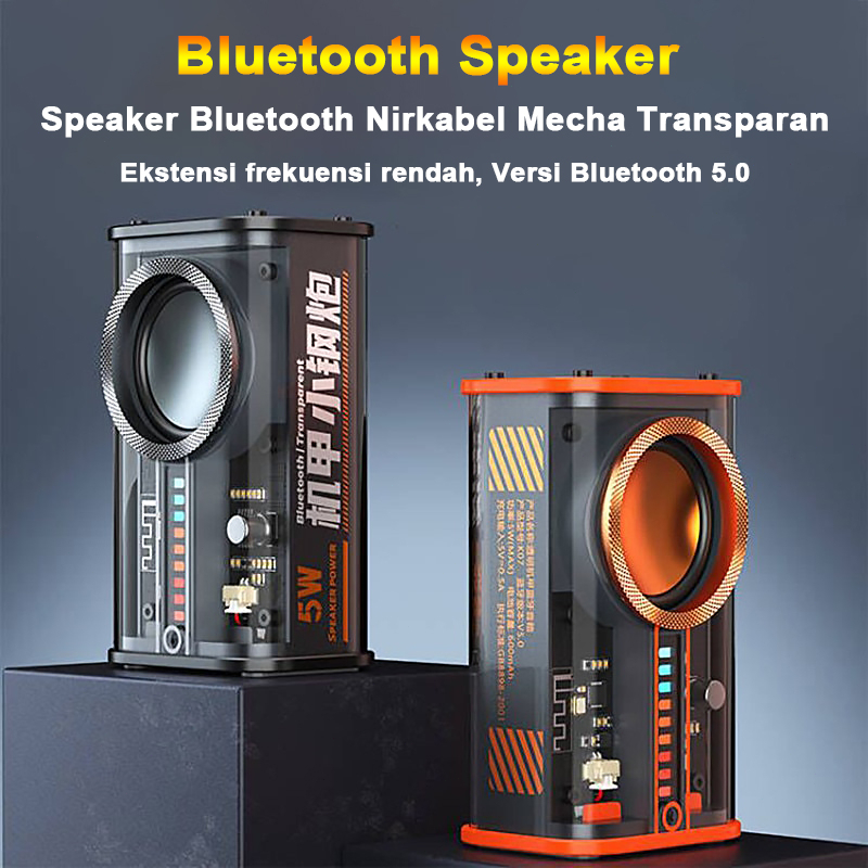 Jual Bluetooth Speaker Wireless K07 Transparent Mecha Mini Bluetooth ...