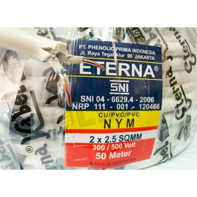 Jual KABEL LISTRIK ETERNA NYM 2X2.5 50METER FULL | Shopee Indonesia