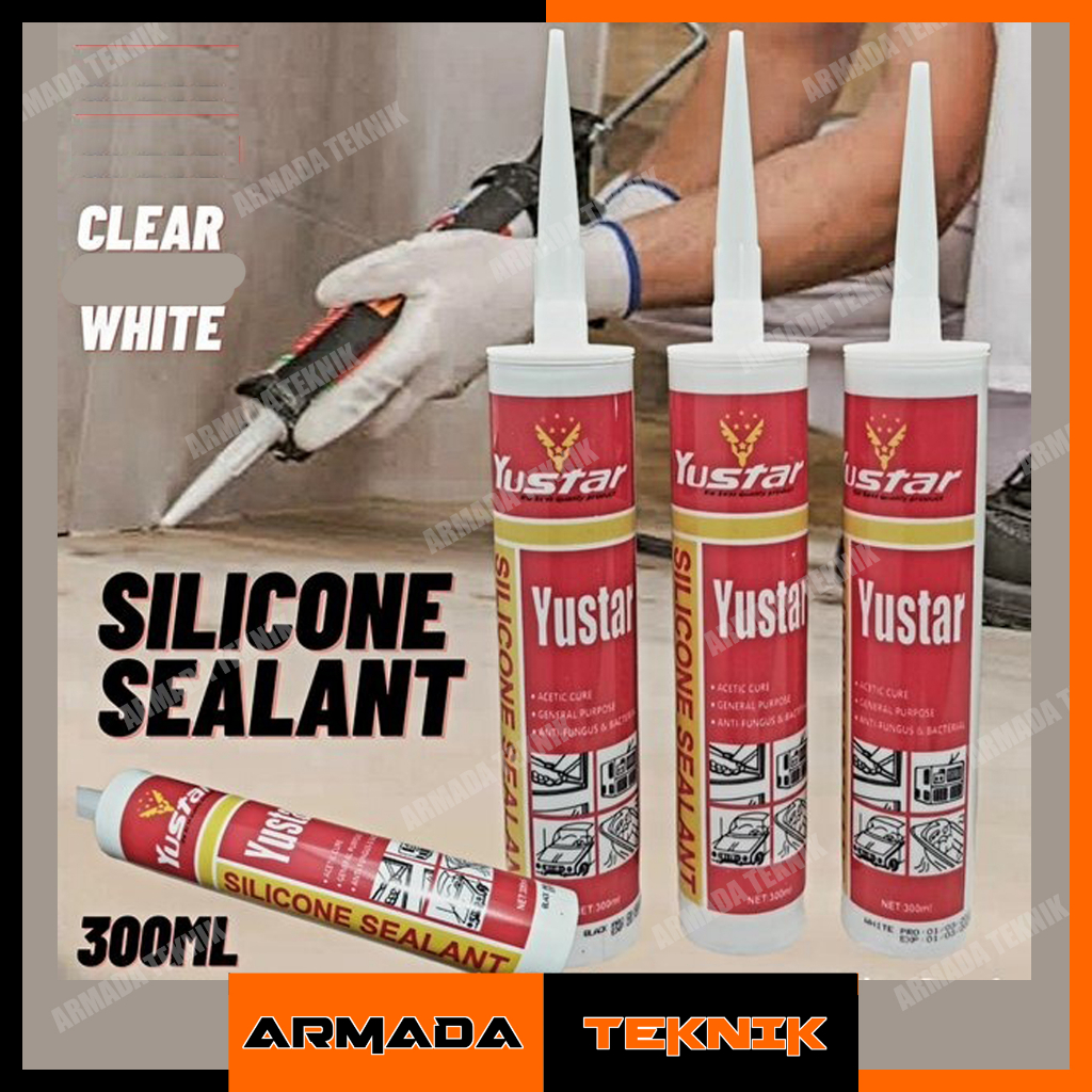 Jual Yustar Silicone Sealant Lem Kaca Aquarium Acetic Cure Silikon ...