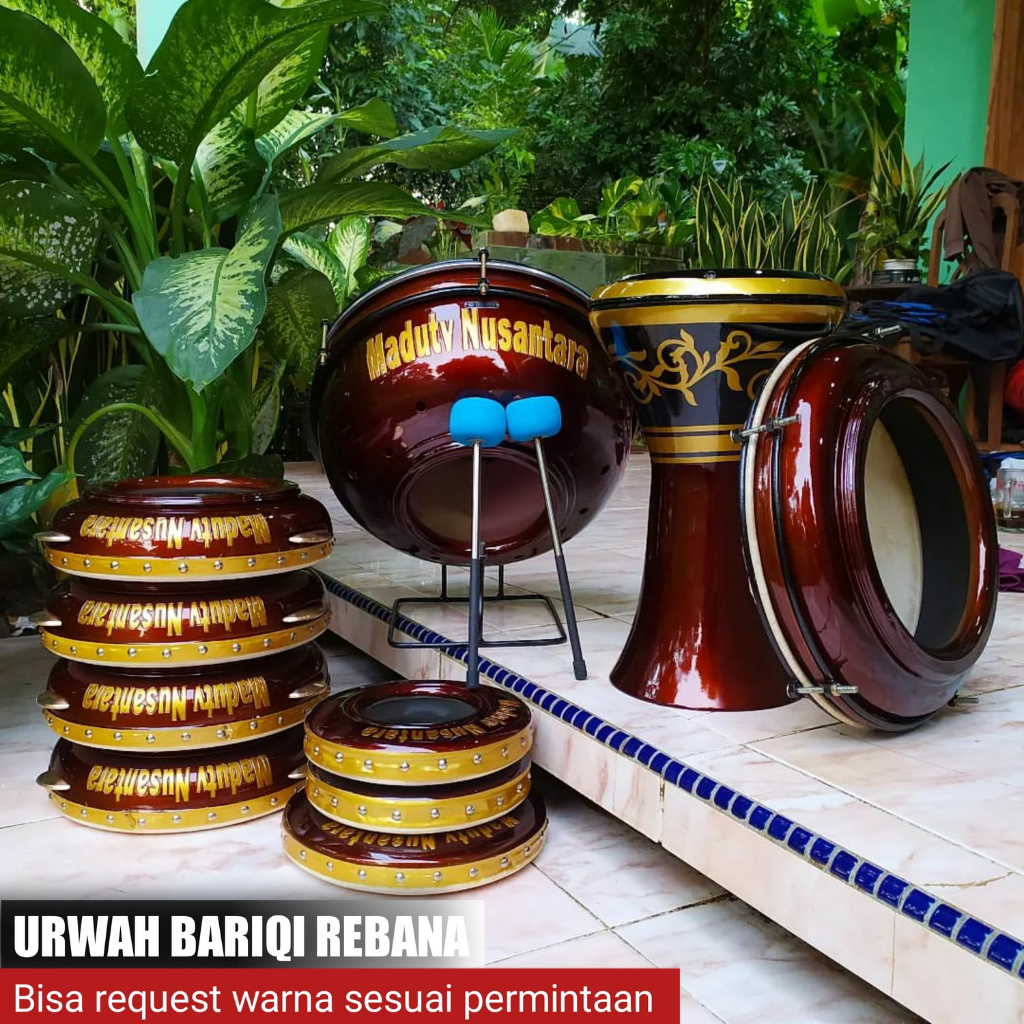 Jual 1 set rebana hadroh + ukir nama majlis + bass banjari | Shopee ...