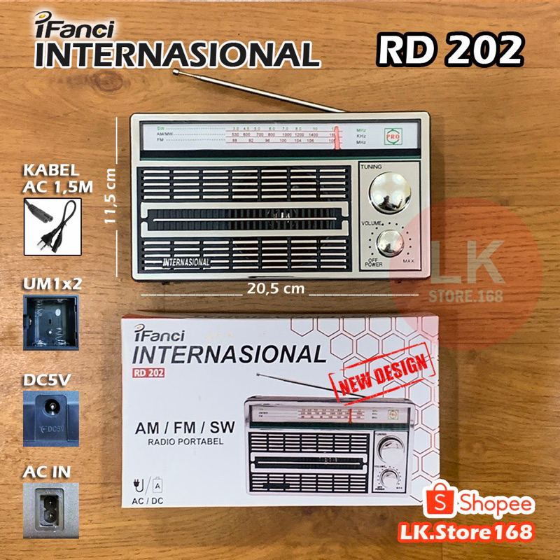 Jual RADIO RD202 iFanci Internasional 3BAND FM/AM/SW | Shopee Indonesia