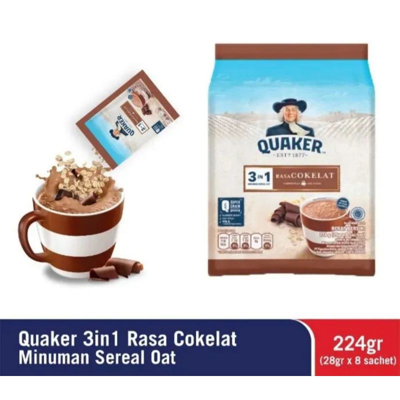 Jual Quaker 3in1 Matcha Berry Burst Vanilla Cokelat Minuman Sereal Oat ...