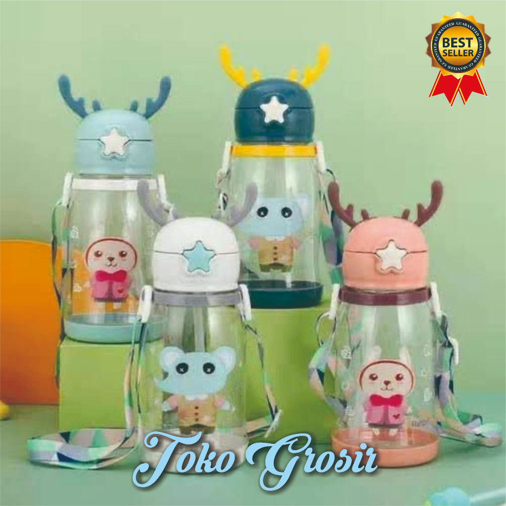 Jual Botol Minum Anak Karakter Tanduk Rusa 550ml BPA FREE dilengkapi ...