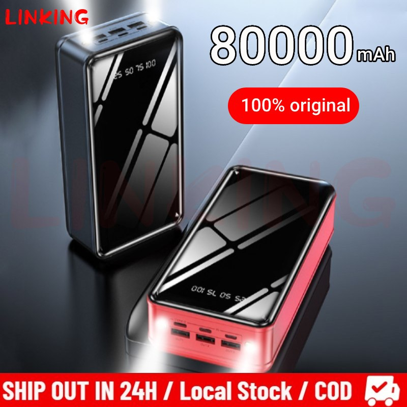 Jual PowerBank 80000mAh Kapasitas Besar 4 USB Output 3.0 Fast Charging ...