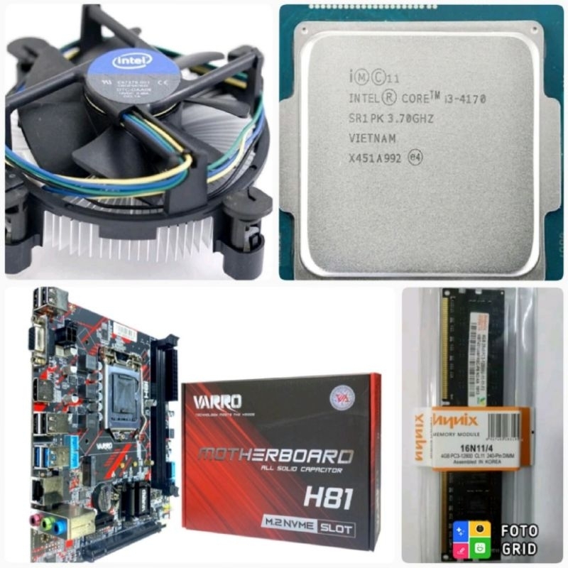 Jual MOTHERBOARD VARRO H81 DDR3 NVME + PROCESSOR INTEL CORE i3 LGA 1150 + RAM | Shopee Indonesia