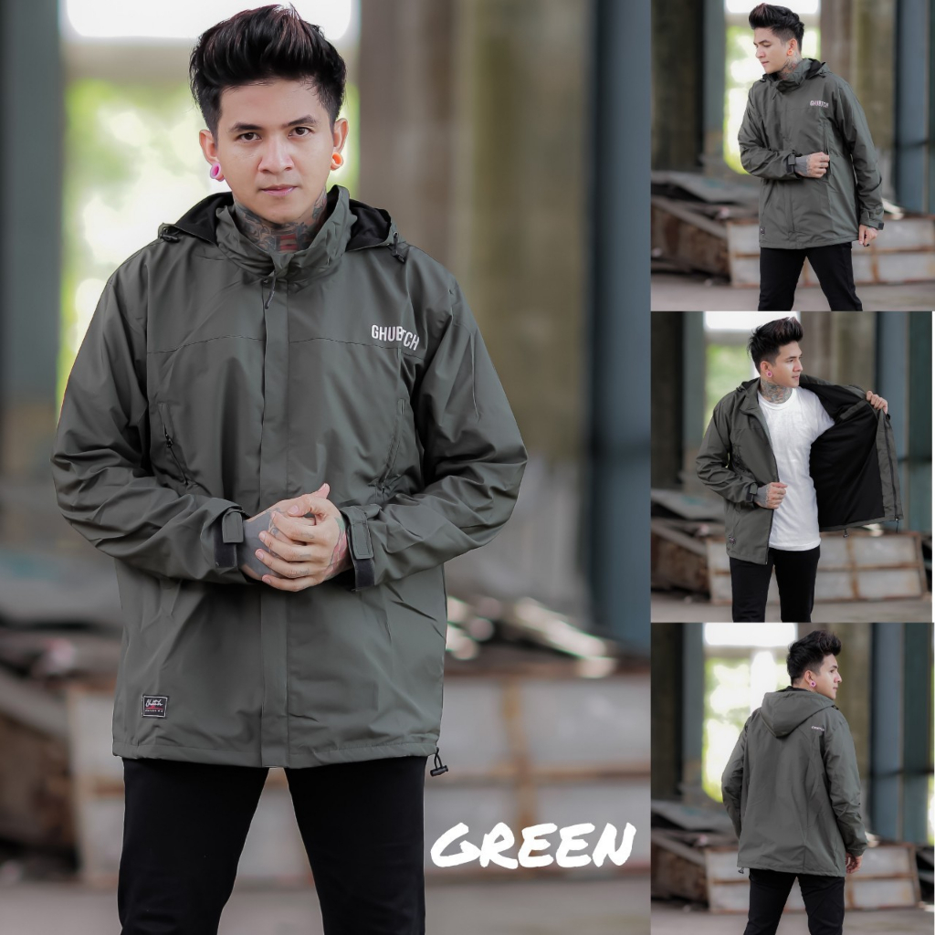 Jual JAKET PARKA SIMPLE HIJAU ARMY - JAKET PARKA OUTDOOR - JAKET GUNUNG ...