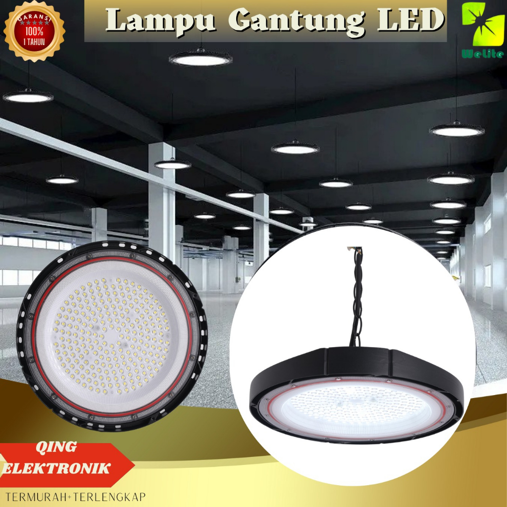 Jual Lampu LED Gantung Sorot High Bay UFO 100 W / 150 W / 200 W GARANSI ...