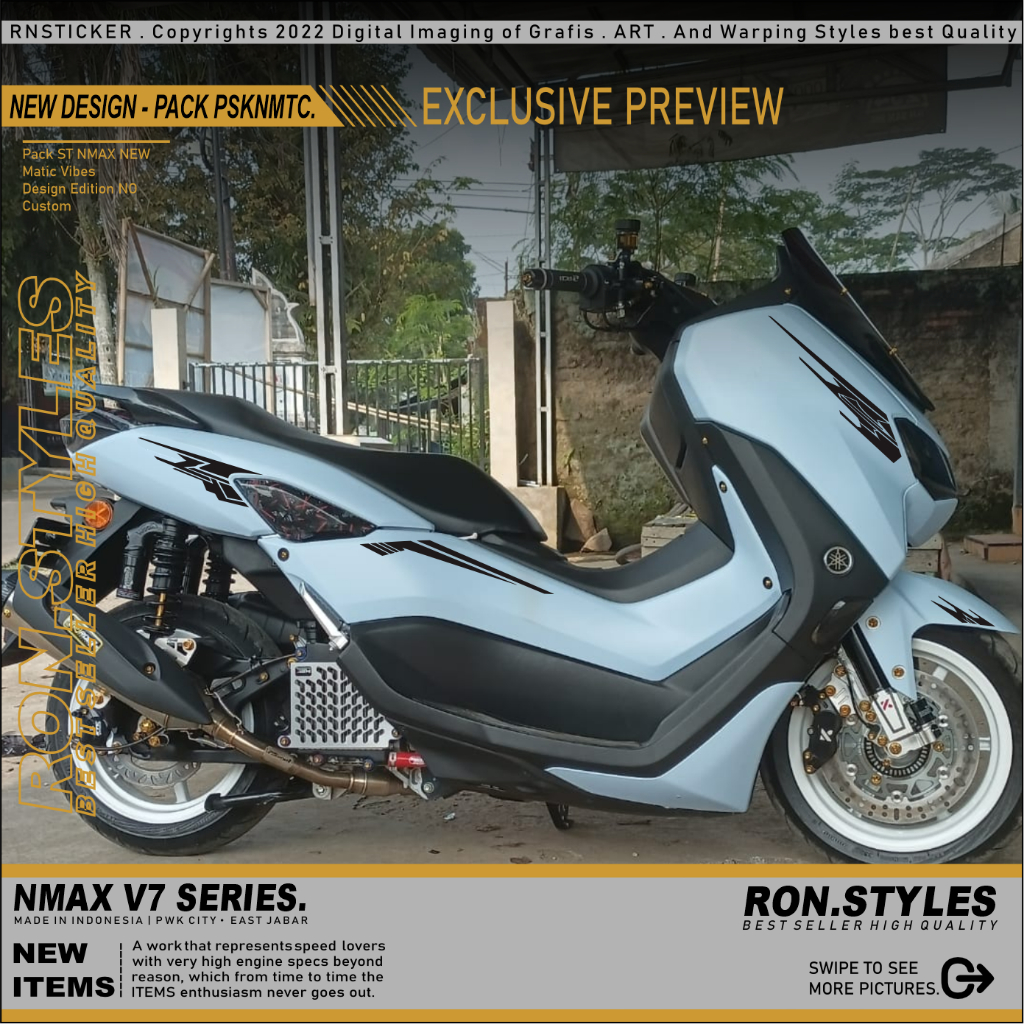 Jual V7 CUTTING STICKER STRIPING NMAX NEW 2021-2023 SIMPLE STYLE COPY ...
