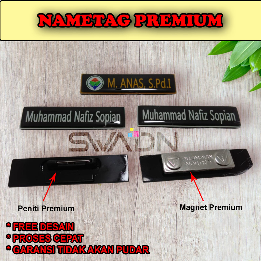 Jual Nametag papan nama namtag kantoran nametag sekolah aksesoris ...