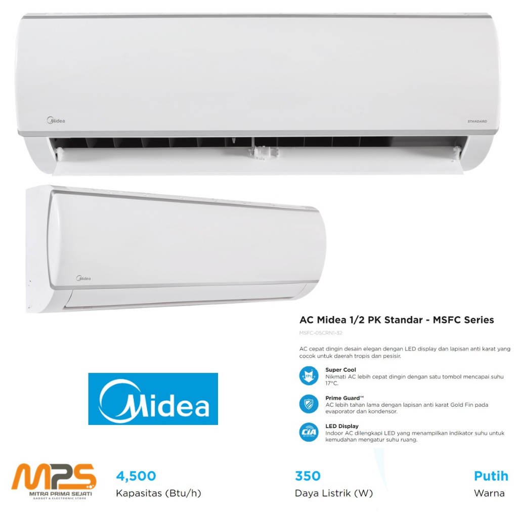 Jual AC Midea 0,5 PK SFC-05CRN2X | Shopee Indonesia