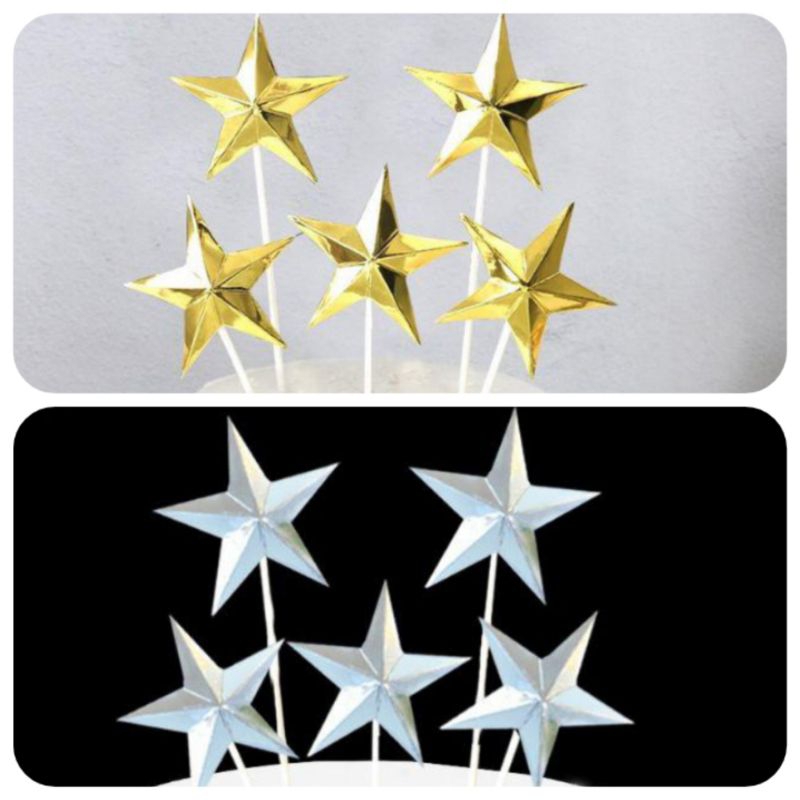 Jual Topper Kue Bintang, Hiasan Kue Bintang, Bintang Glossy Hard Paper | Shopee Indonesia