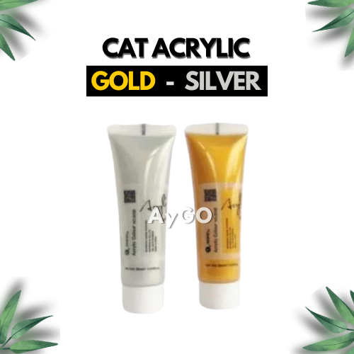 Jual CAT GOLD SILVER / CAT AKRYLIC / CAT AKRILIK MARIES | Shopee Indonesia