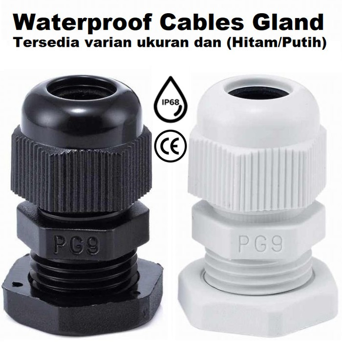 Jual Cable Gland Kabel Glan Panel Box Hitam/Putih PG7 P9 PG11 PG13.5 PG16 | Shopee Indonesia