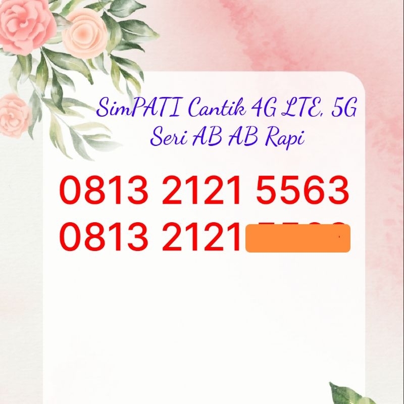 Jual Kartu Perdana simpati Cantik 12 digit 4G LTE langka mudah di ingat | Shopee Indonesia