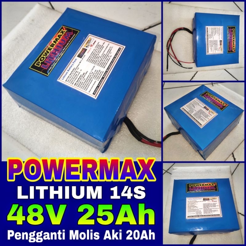Jual LITHIUM POWERMAX 48V 25AH 14S Pengganti Molis dg Aki 20Ah (Baca Deskripsi) Selis Goda ...