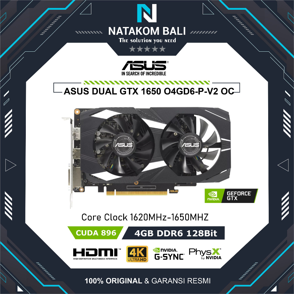 Jual VGA ASUS GTX 1650 V2 OC EDITION 4GB GDDR6 | Shopee Indonesia