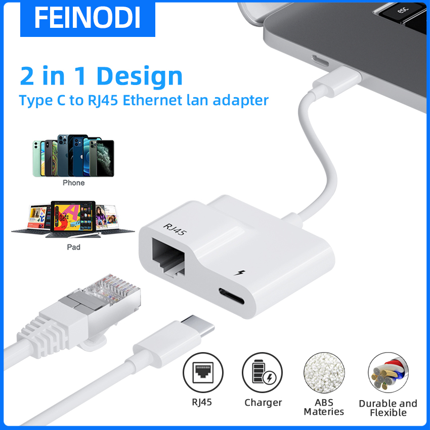Jual FEINODI USB Type C to RJ45 Ethernet lan adapter/Cable,i-Pad to ...