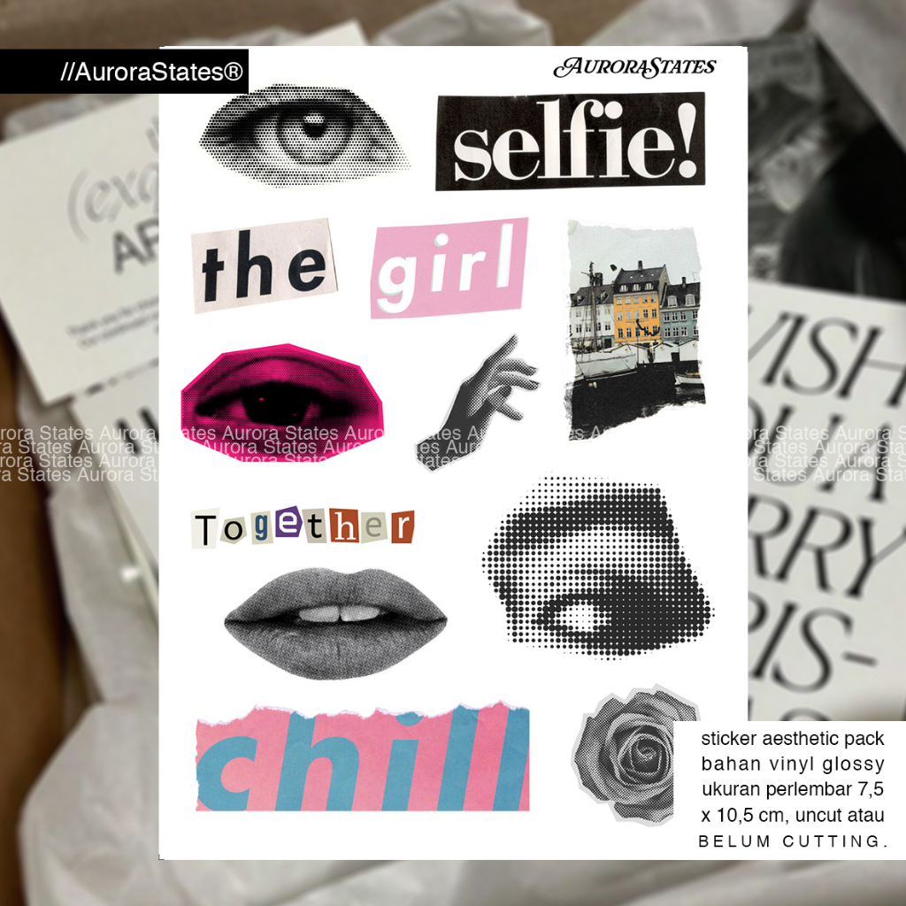 Jual COLLAGE STICKER PACKS | STICKER AESTHETIC RANSOM | STICKER HELM ...