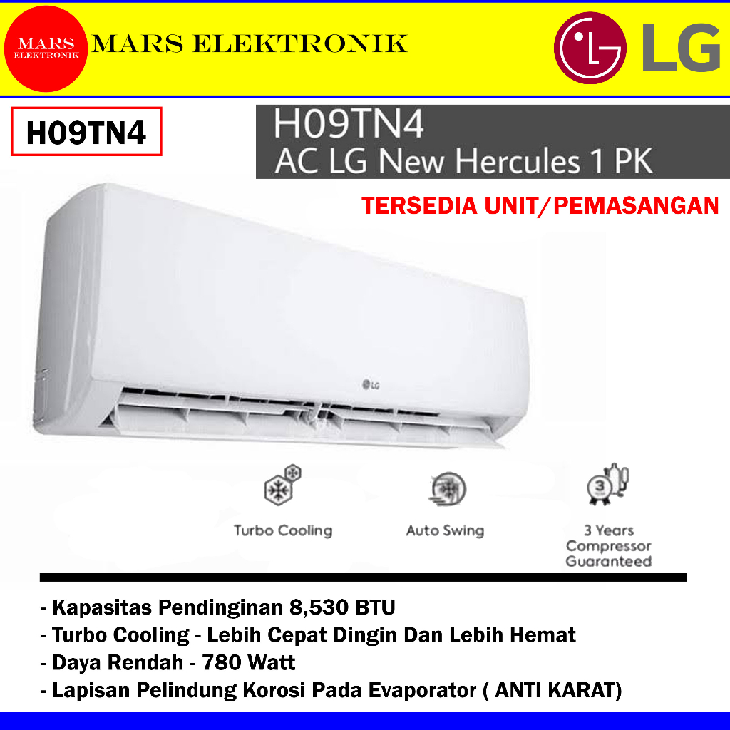 Jual AC LG H09TN4 - 1 PK - NEW HERCULES - GARANSI RESMI - R32 ...