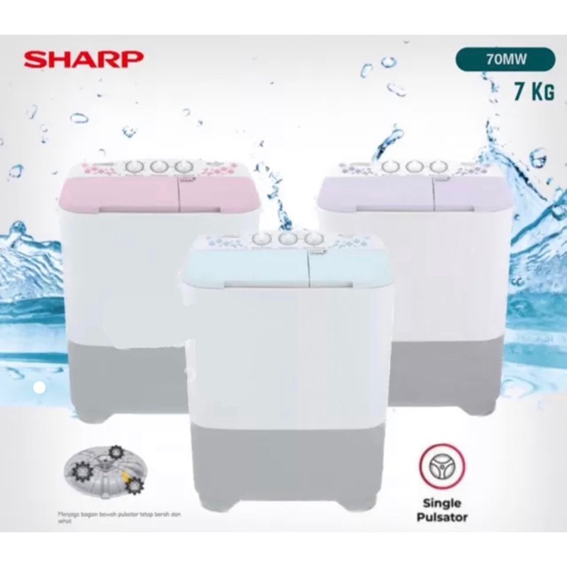 Jual MESIN CUCI SHARP 2 TABUNG EST 70MW EST-70MW 7KG 7 KG PURE MAGIC ...