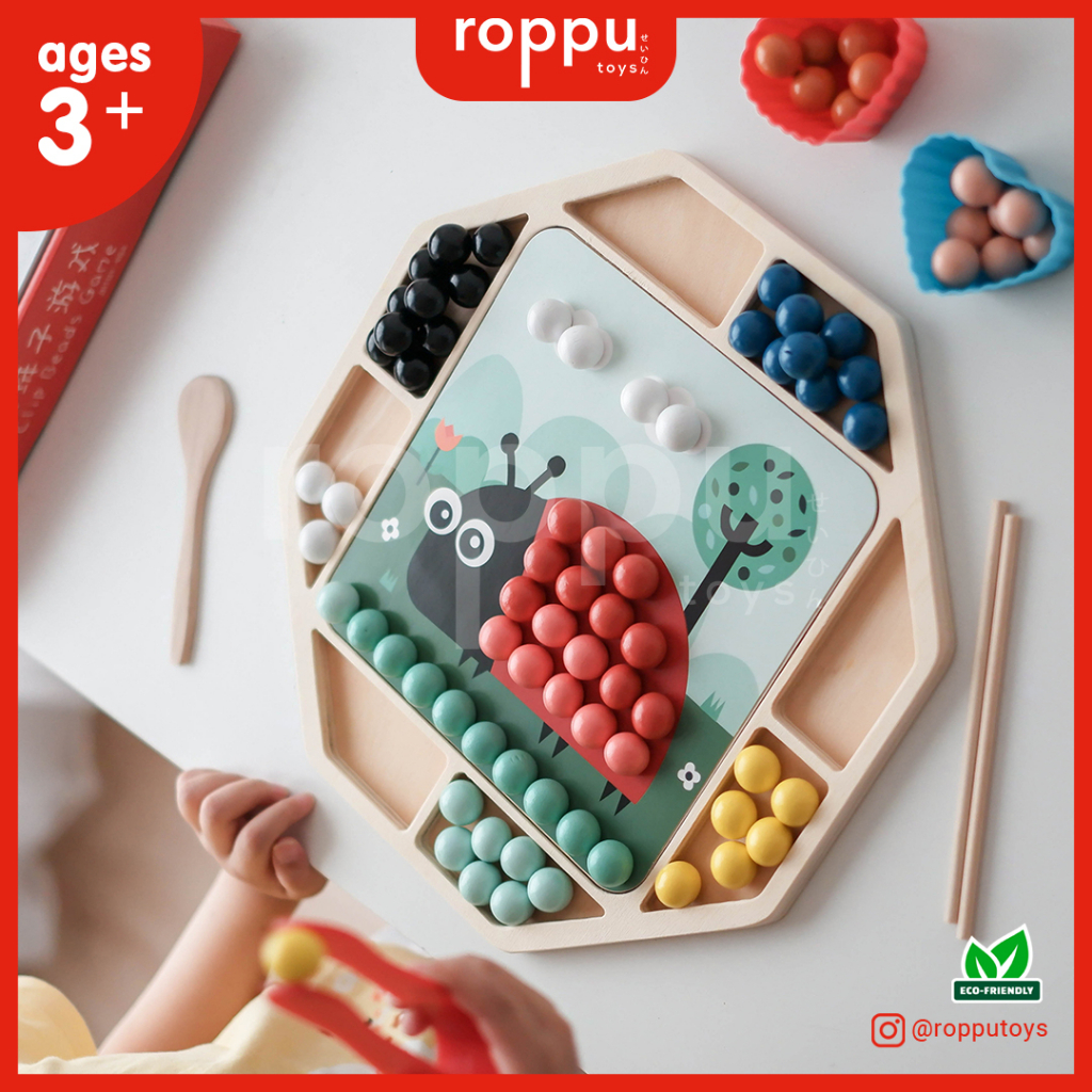Jual Roppu Wooden Clip Beads Game/Wooden Toys/ Mainan Edukasi / Mainan ...