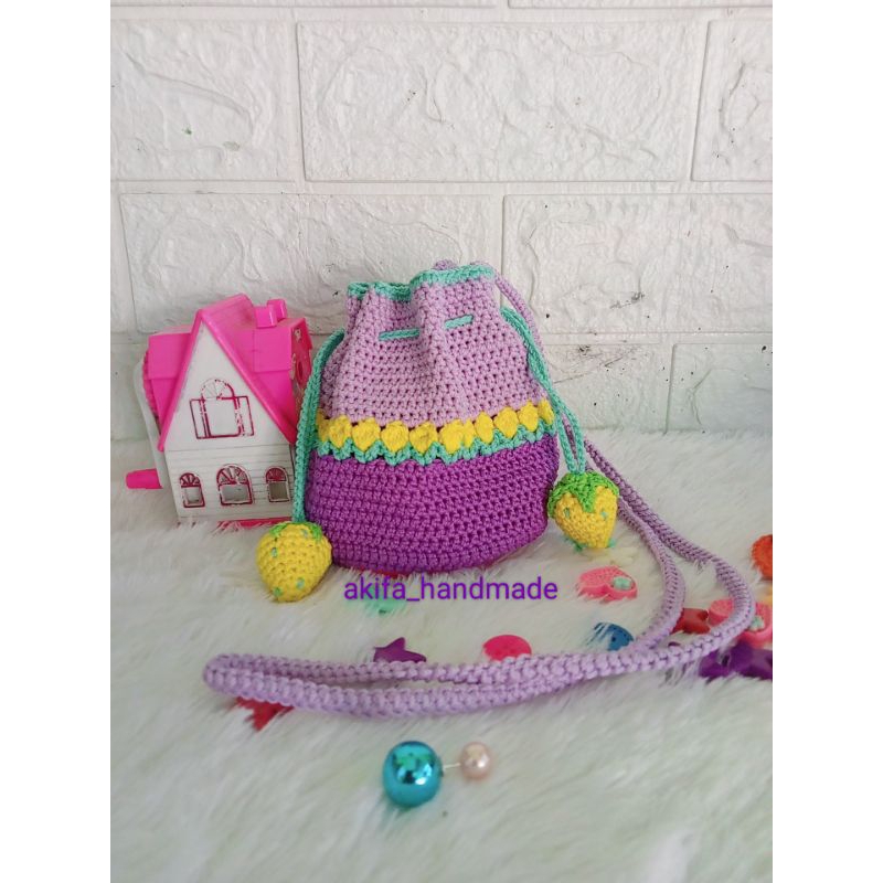 Jual dompet mini rajut dompet mini tali panjang dompet koin | Shopee ...