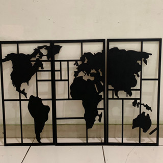 Jual KREASI KAYU 3D GAMBAR PETA DUNIA /WORLD MAP /HIASAN DINDING ...