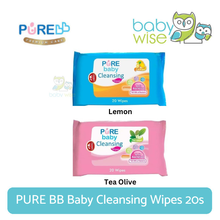Jual PURE BB Baby Cleansing Wipes 20s - Tisu Basah Bayi | Shopee Indonesia