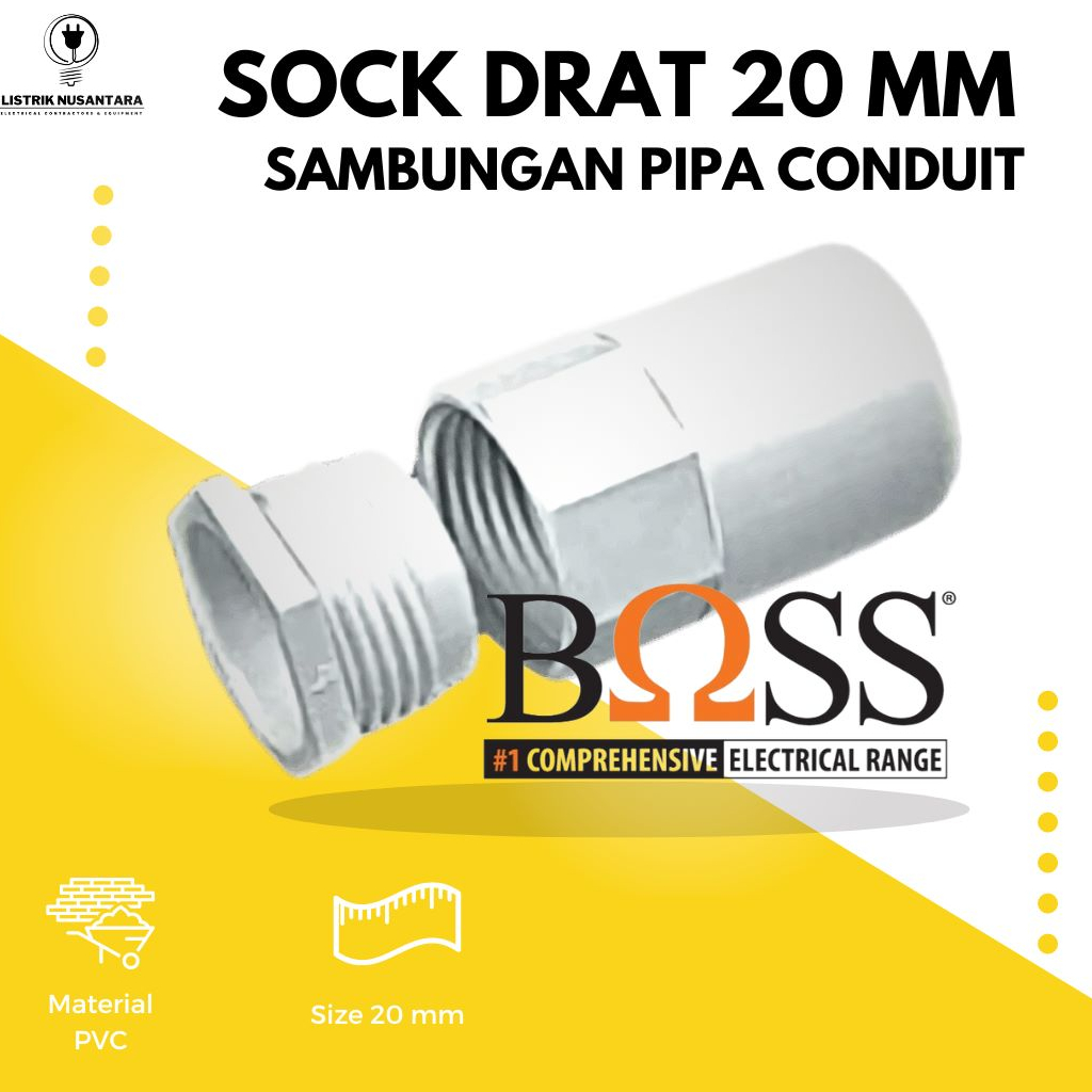 Jual Sock Drat GLand adaptor Pipa Conduit Boss (ukuran 20mm) | Shopee ...