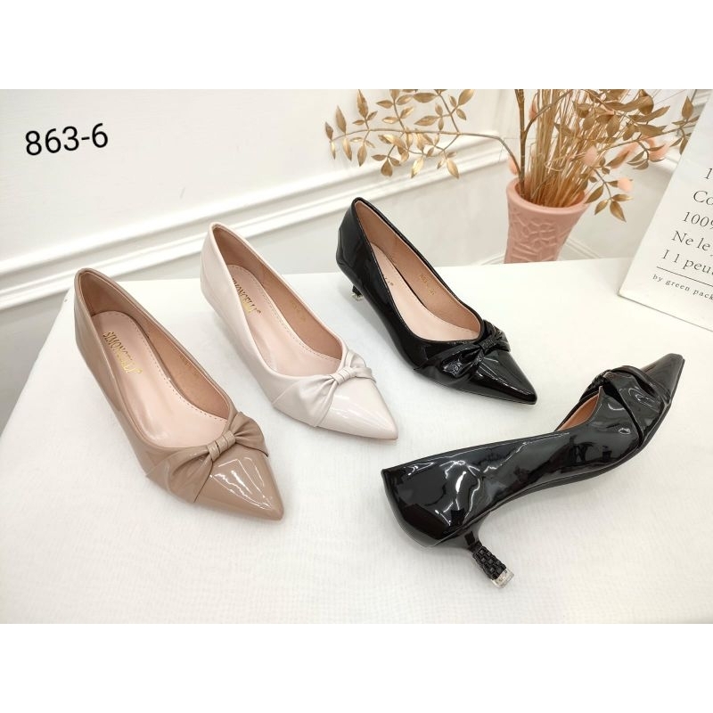 Jual Simoncelli Sepatu Heels Runcing 5 Cm Wanita Mutiara Import Polos ...