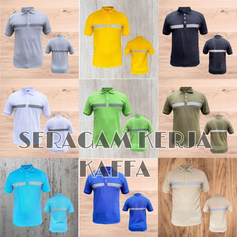 Jual COD Kaos POLO kerah Pendek safety baju bengkel kaos perusahaan ...