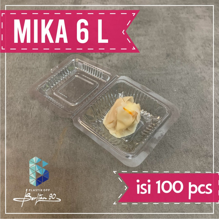 Jual Mika Plastik Ukuran 6L isi 100 pcs / Mika MKP 6L / Mika Kue Kotak ...
