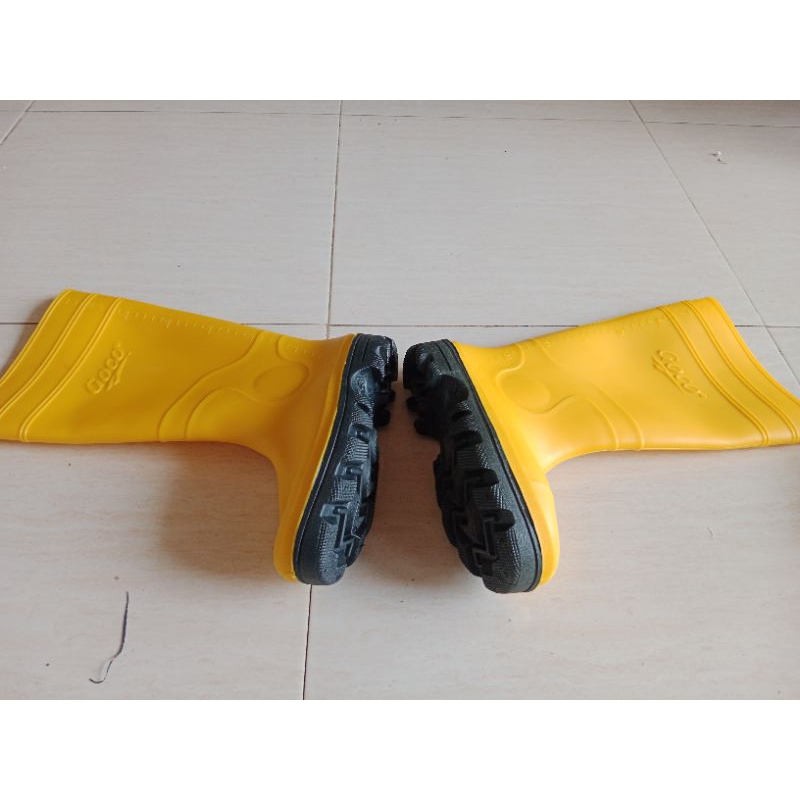 Jual SEPATU BOOTH PANJANG GOCO kuning | Shopee Indonesia