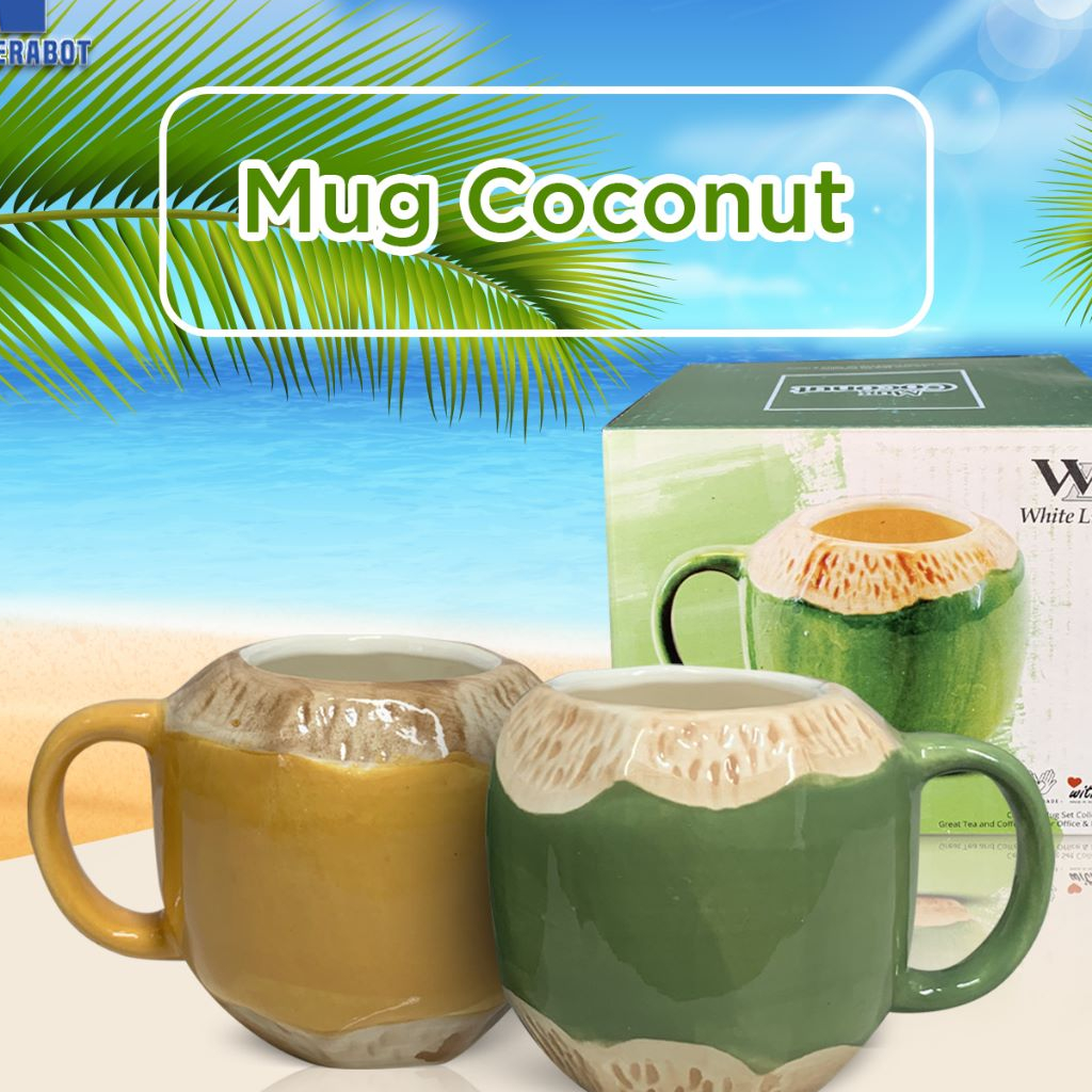 Jual Mug Coconut Mug Keramik Motif Kelapa | Shopee Indonesia