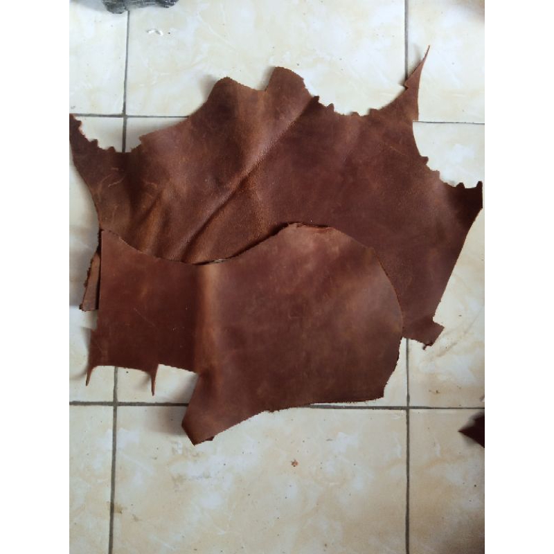 Jual limbah Kulit sapi asli Crazy Horse warna Coklat / Tan Harga Kiloan ...